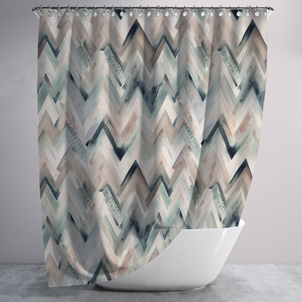 East Urban Home Cystal Chevron Shower Curtain Wayfair